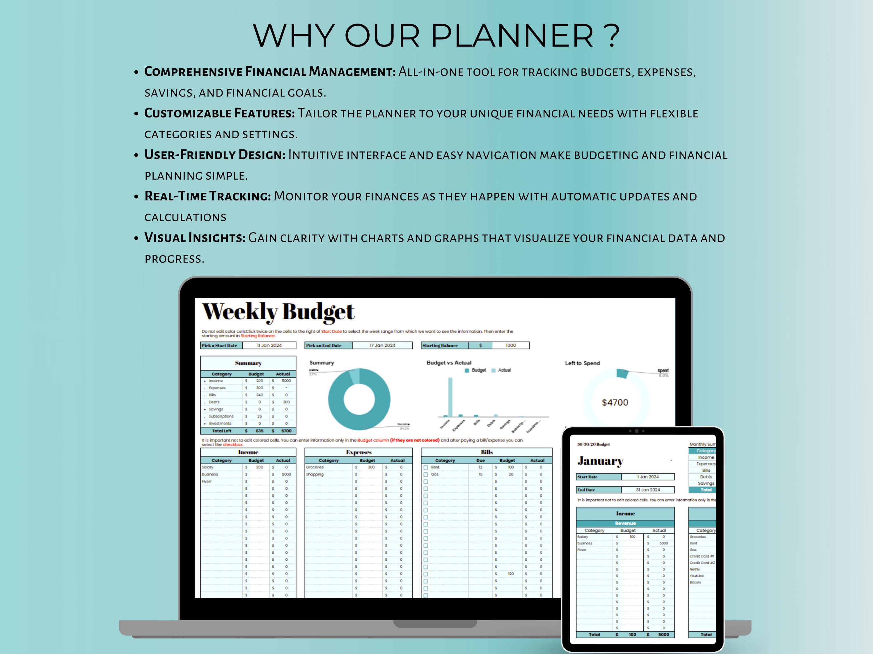 Budget Google Sheets Planner, Budget Spreadsheet, Paycheck Weekly ...