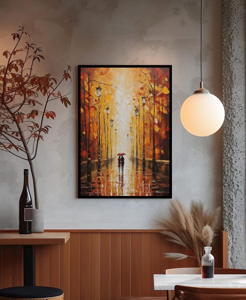 Fall Walkway Painting, Printable Wall Art, Digital Download, Home Decor ...