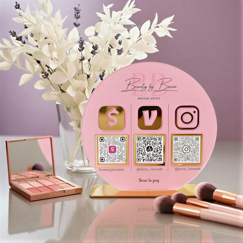 Multi QR Code Sign Triple Icon and QR Code Instagram Business Social ...