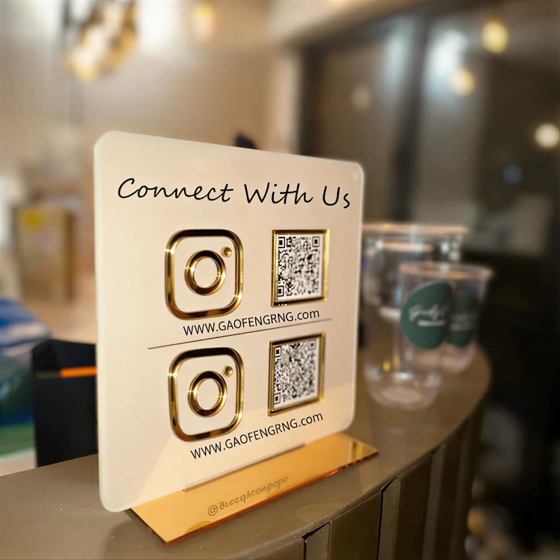Multi QR Code Sign Triple Icon and QR Code Instagram Business Social ...