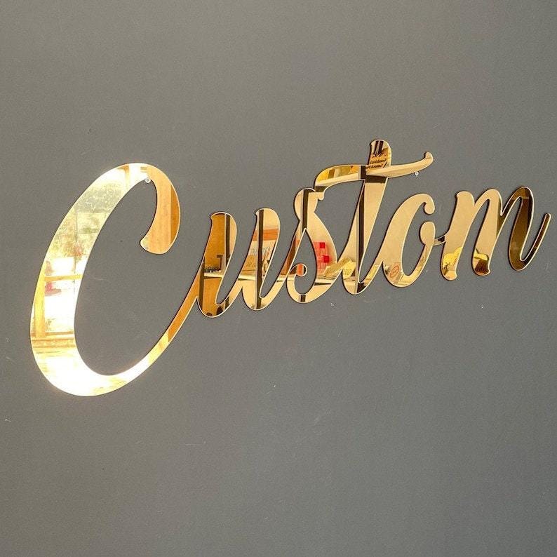Custom Mirror Name Sign - Acrylic Name Sign for Weddings, Businesses ...