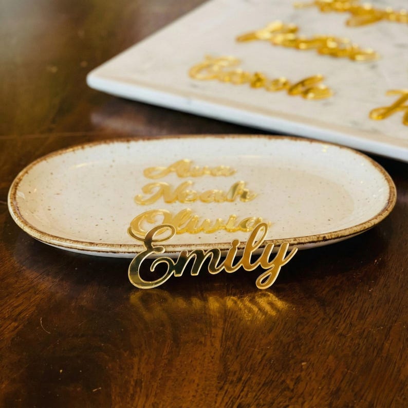 Personalized Mirrored Acrylic Place Setting Names for Wedding & Party ...
