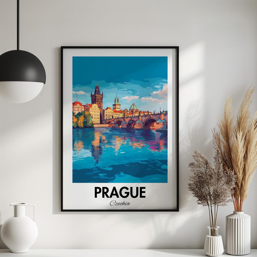 Prague Travel Poster, Prague City Print, Czech Republic Art, Prague ...