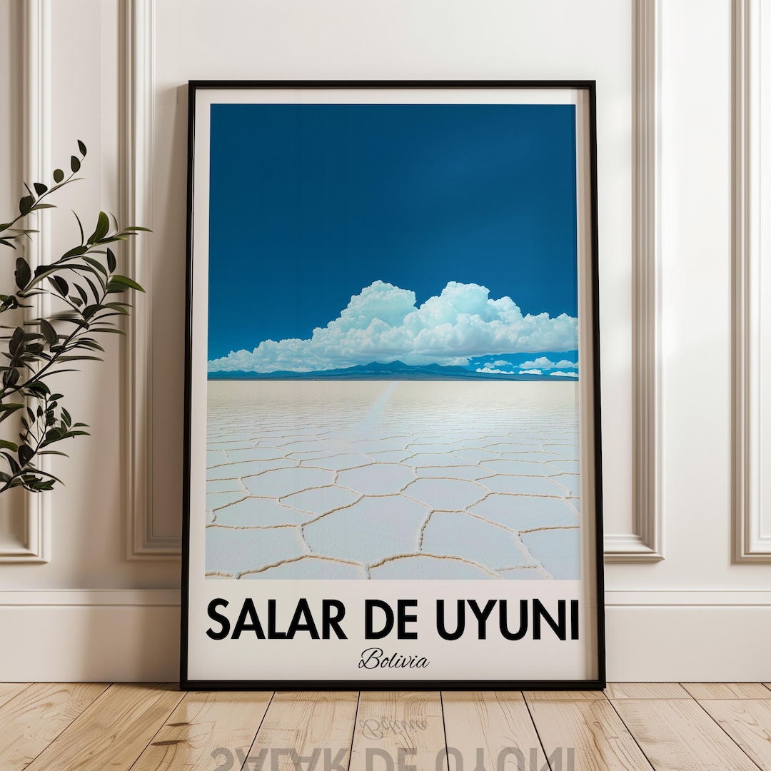 Salar De Uyuni Print, Bolivia Salt Flats Art, Uyuni Landscape Poster ...