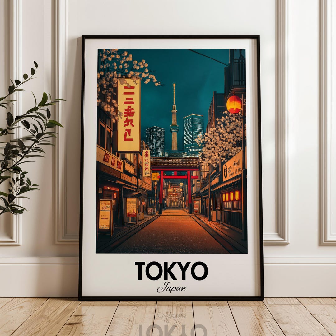 Tokyo Travel Poster, Tokyo City Print, Japan Art, Tokyo Tower, Shibuya ...