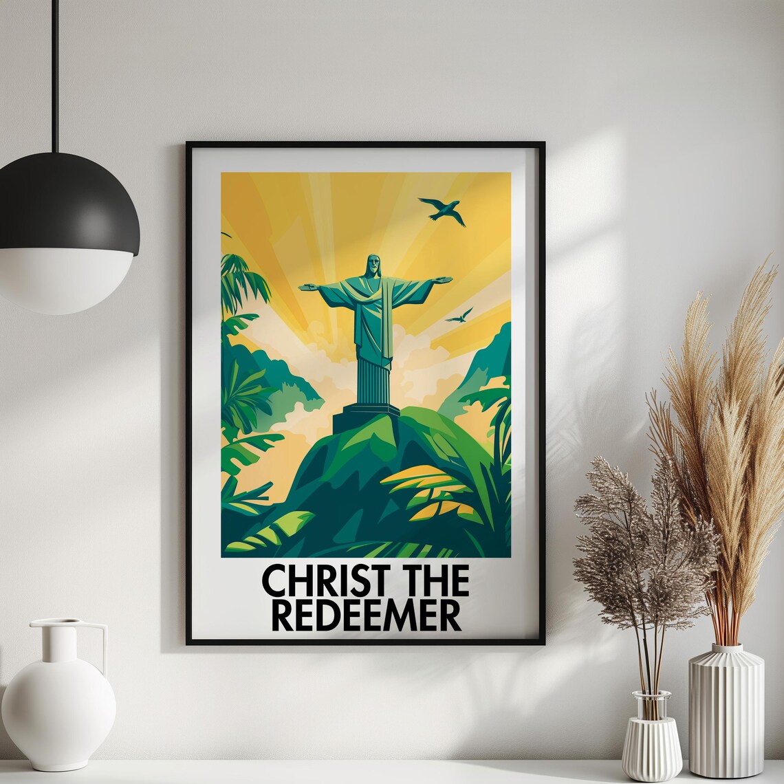 Christ the Redeemer Poster: Rio De Janeiro Travel Art Print - Etsy