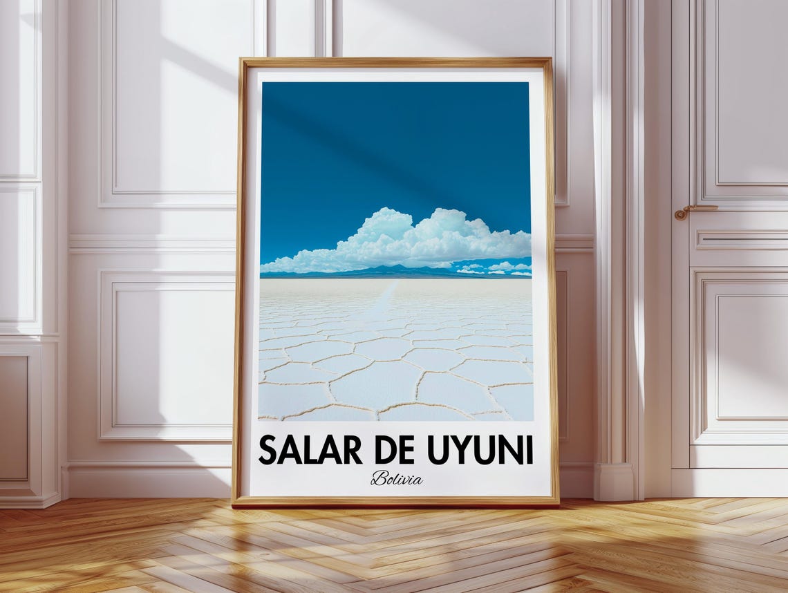Salar De Uyuni Print, Bolivia Salt Flats Art, Uyuni Landscape Poster ...