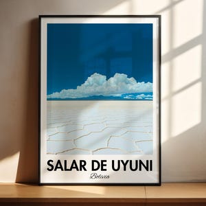 Salar De Uyuni Print, Bolivia Salt Flats Art, Uyuni Landscape Poster ...