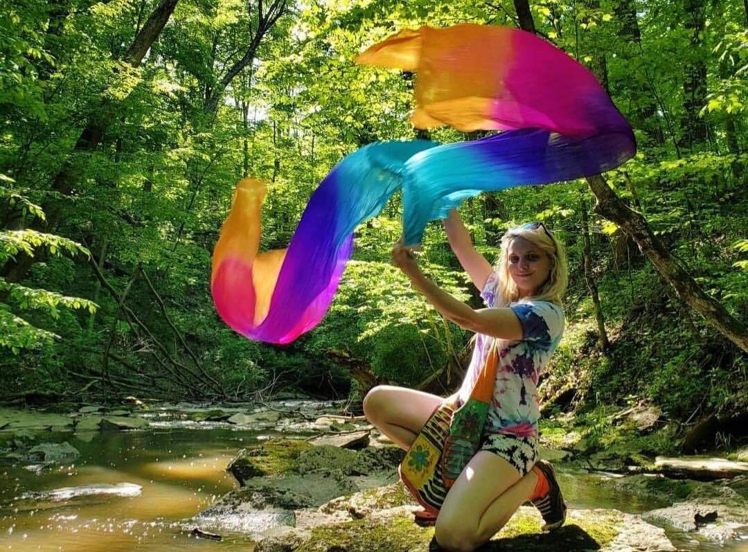 Silk Flow Fans Tropical UV Pair Custom Made per Order, Hand Dyed *up to ...
