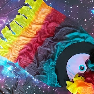 Tech Fans or Fire Fan COVERS PAIR Stretch Base With custom Dyed Silk ...