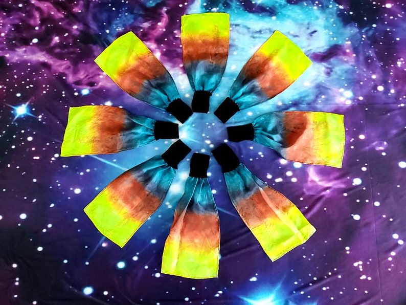 Dragon Staff Tails or Wick Covers CUSTOM Dyed Silk 6 8 or 10 - Etsy