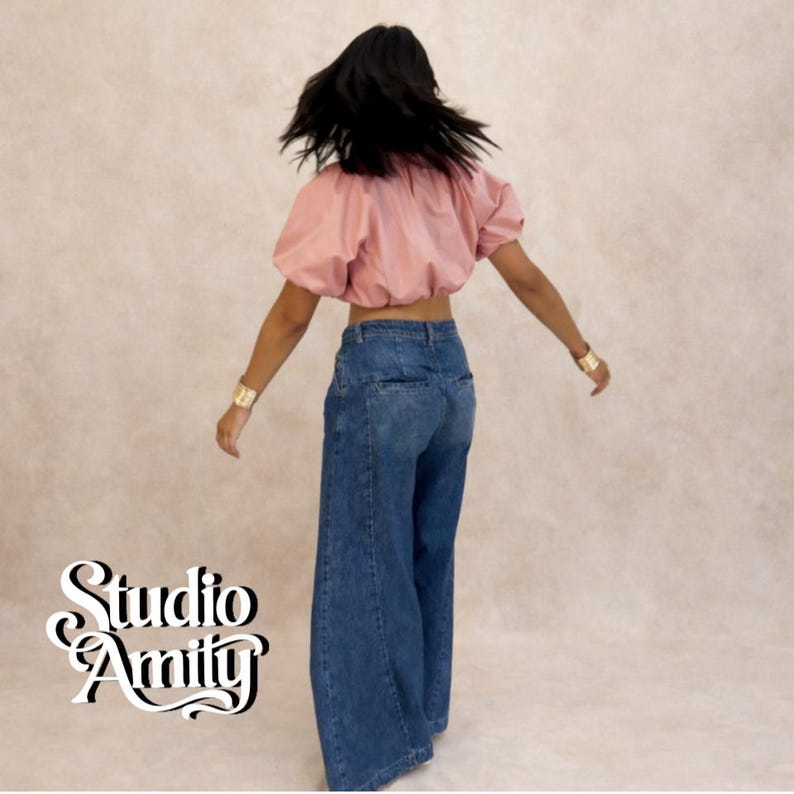 Pearl Blouse PDF Sewing Pattern: Classic Crop & Full Length Top XS-XXL ...