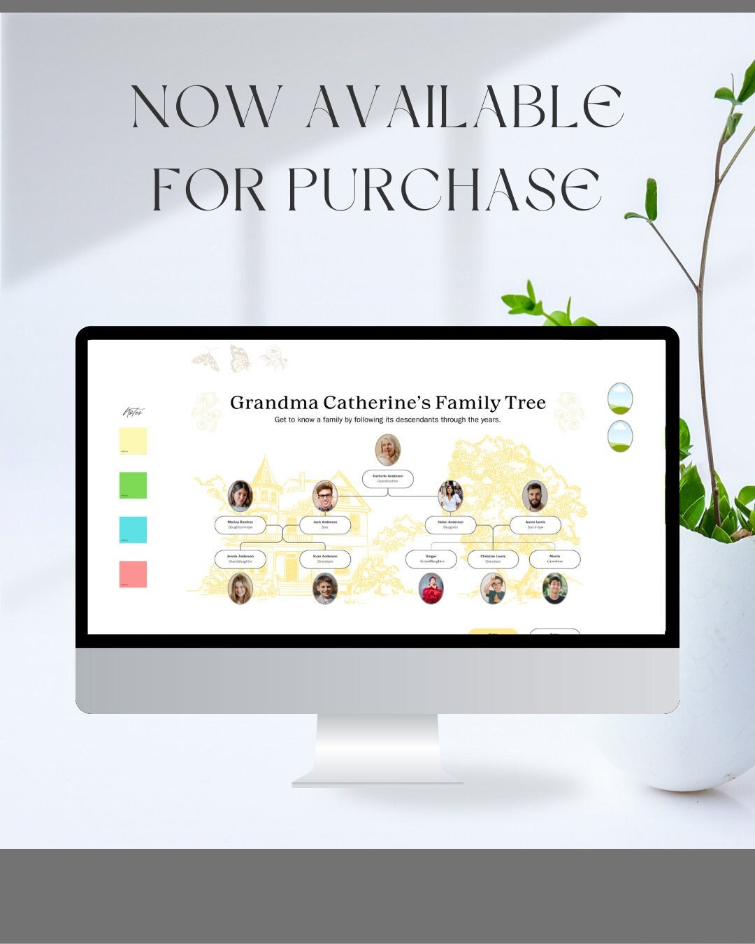 Family Tree Template Canva Genealogy Whiteboard Infinite Size Family ...