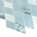 Icy Blue-gray Diamond Glass Tile – Mixed Texture Mosaic for Kitchen ...