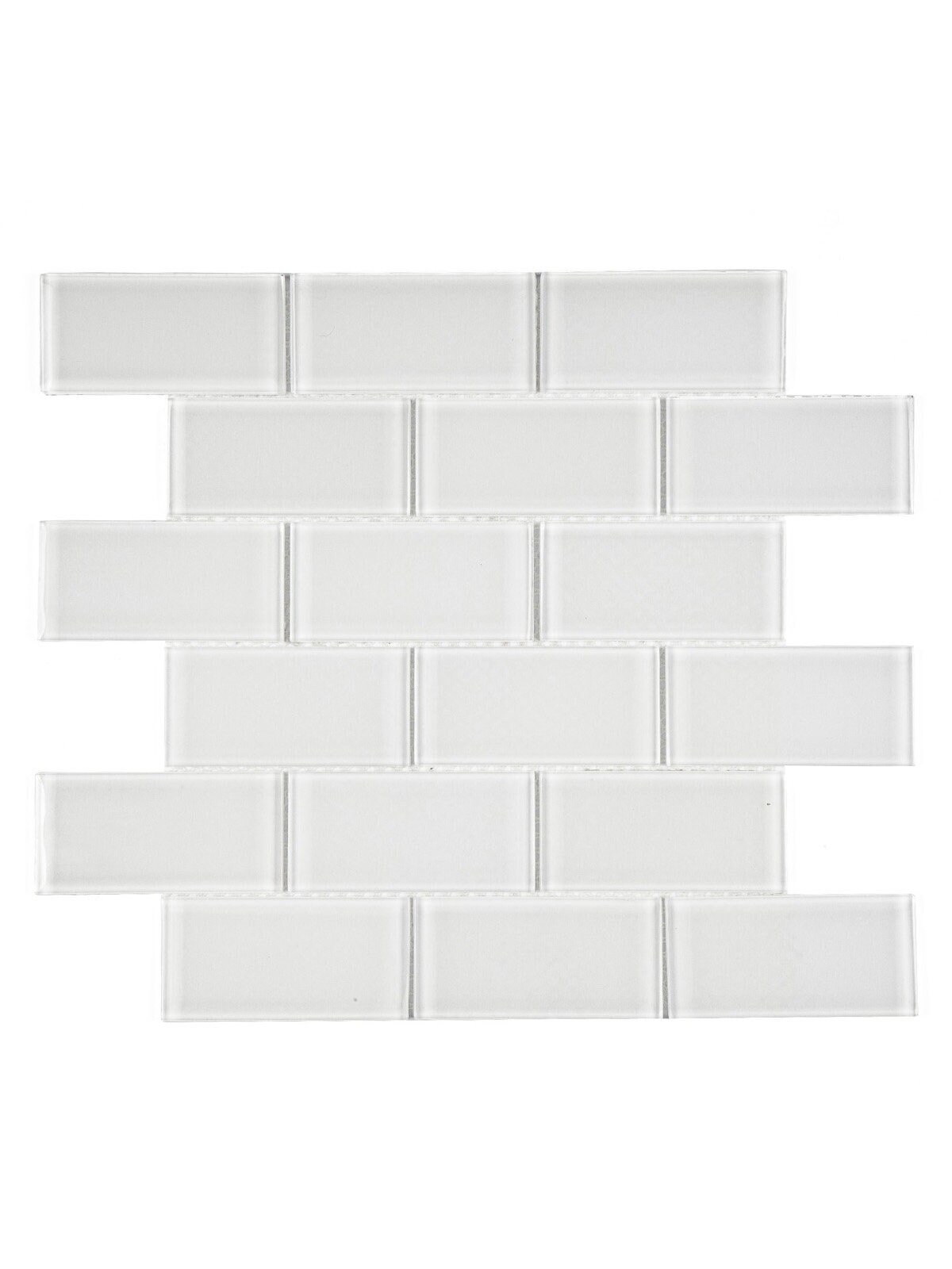Clear White Glass Subway Tile: Kitchen Backsplash, Bathroom Tile (2x4 ...