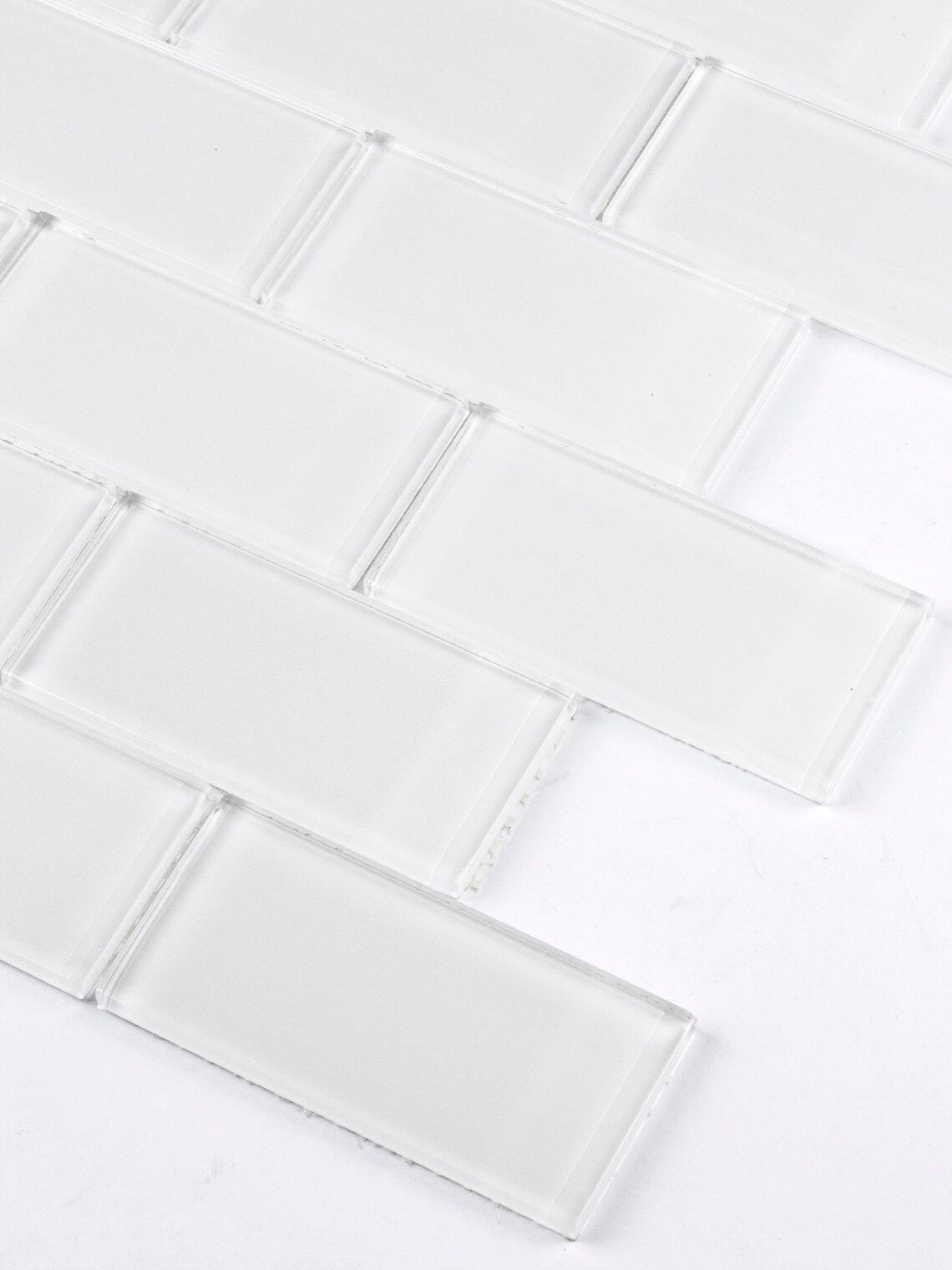 Clear White Glass Subway Tile: Kitchen Backsplash, Bathroom Tile (2x4 ...