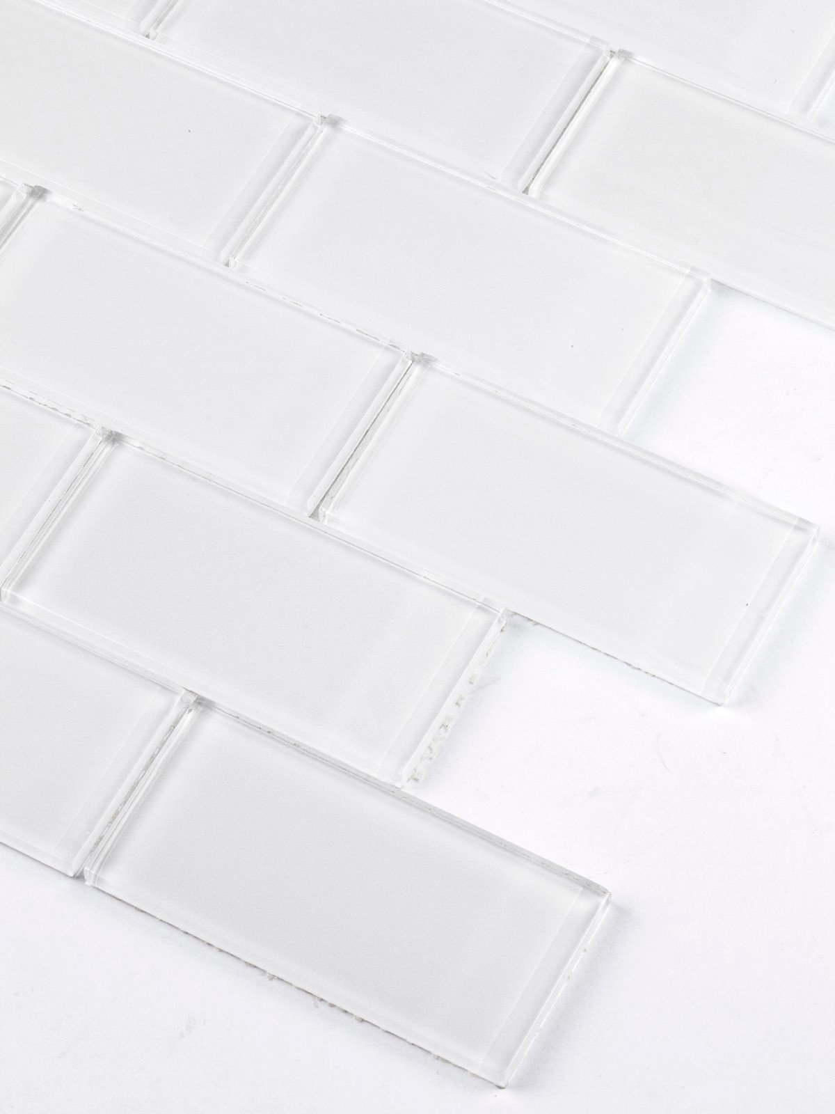 Clear White Glass Subway Tile: Kitchen Backsplash, Bathroom Tile (2x4 ...
