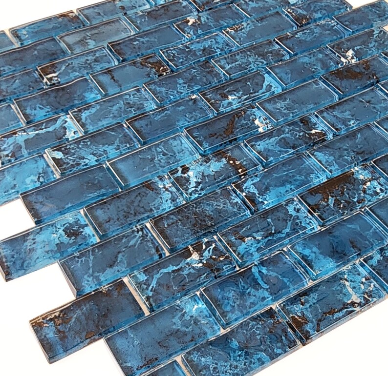 Deep Blue Textured Glass Tile | UV & Chemical Safe Pool and Bathroom ...
