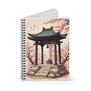 Japanese Cherry Blossom Spiral Notebook Ruled Line - Etsy