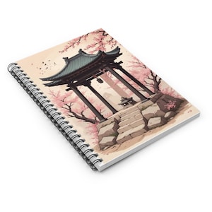 Japanese Cherry Blossom Spiral Notebook Ruled Line - Etsy