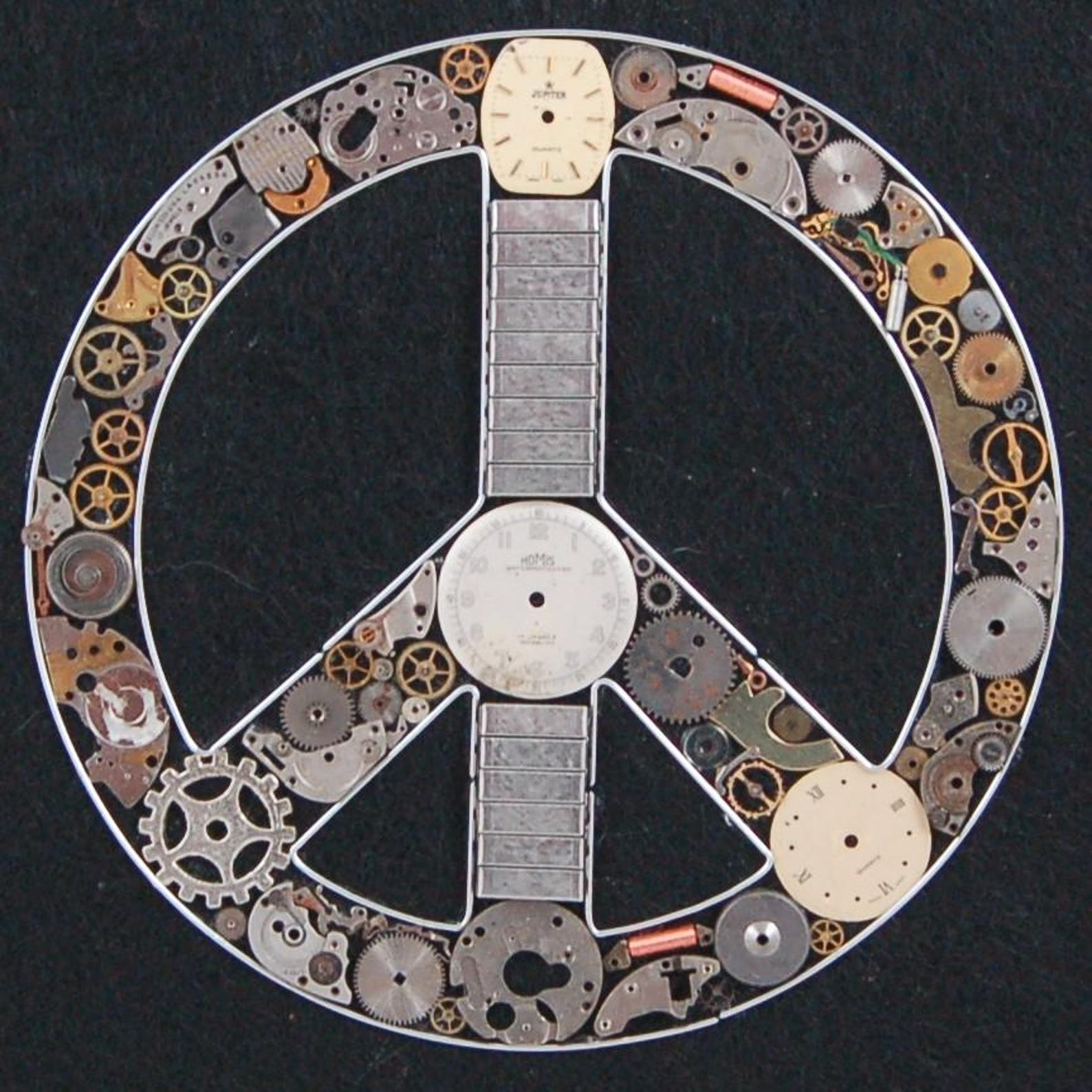 Peace Time - Peace Sign - Watch Part Art - Framed Wall Art ...