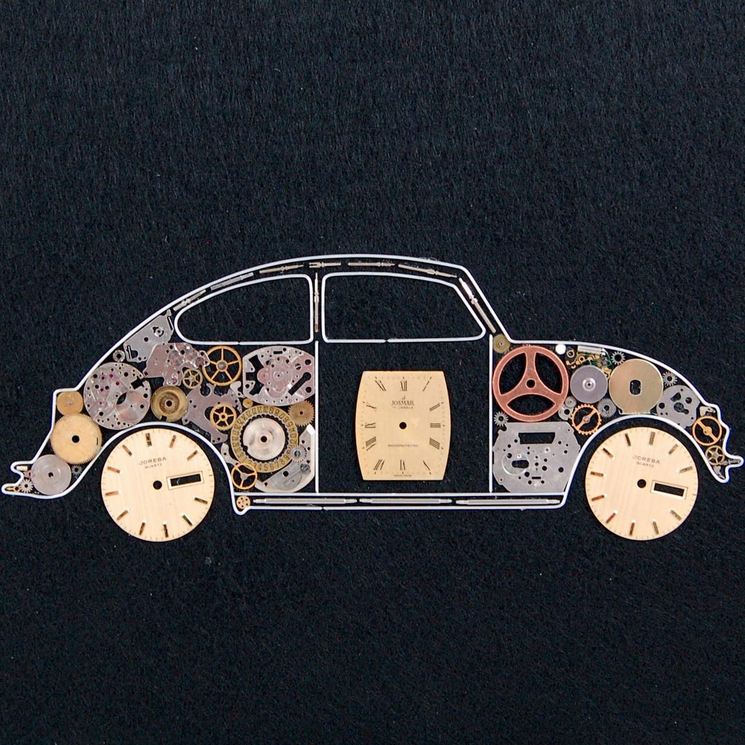 Good Times - VW Bug - Watch Part Art - Framed Wall Art - Horological ...