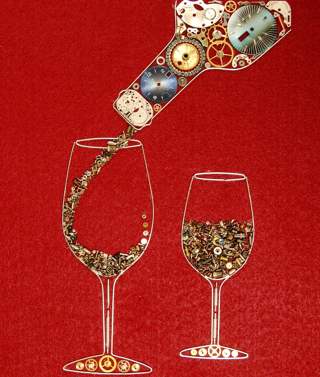 Good Times Wine Glass Watch Part Art Framed Wall Art Horological Art ...
