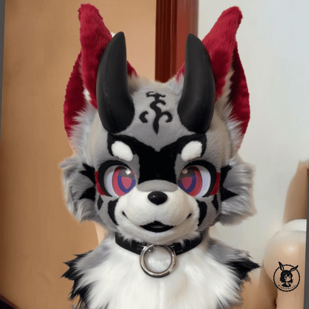 Hellhound Fursuit Head,cosplay Kenomo Furhead,theme Party,furry Fursona Mask,fursuit Premade ...