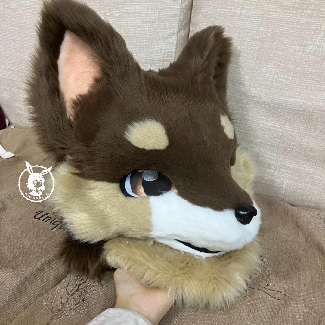 Cute Brown Coyote Fursuit Head,cosplay Kenomo Furhead,theme Party,furry ...