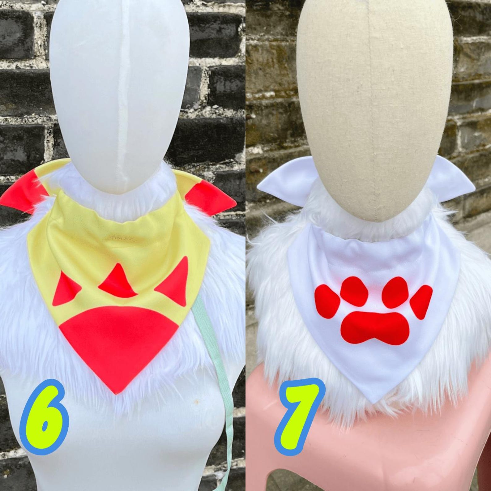 Fursuit Scarf Collar, Fursuit Head Accessories, Fursuit Drool Bib ...