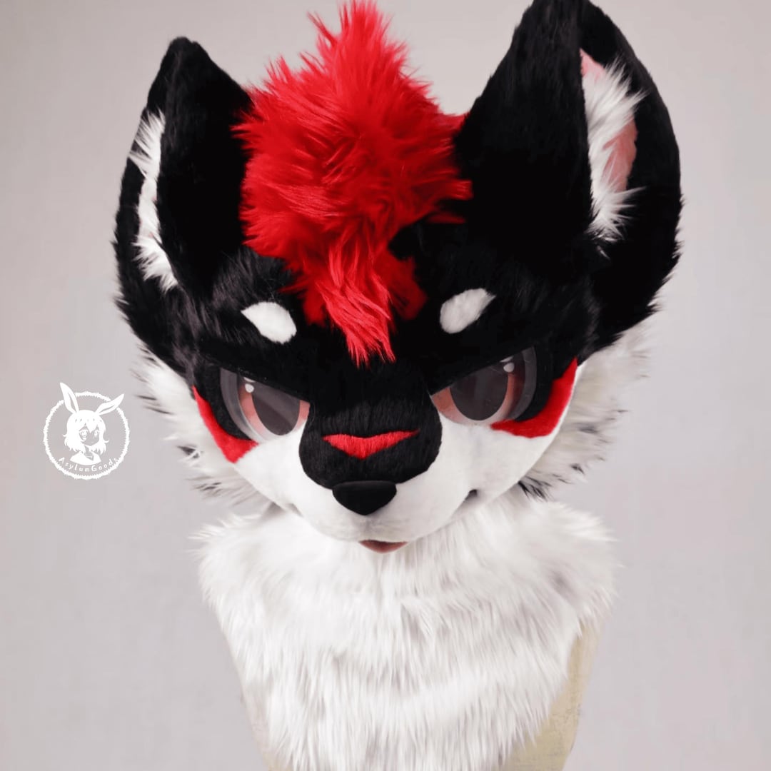 Red Flame Wolf Fursuit Head,cosplay Kenomo Furhead,theme Party,furry ...