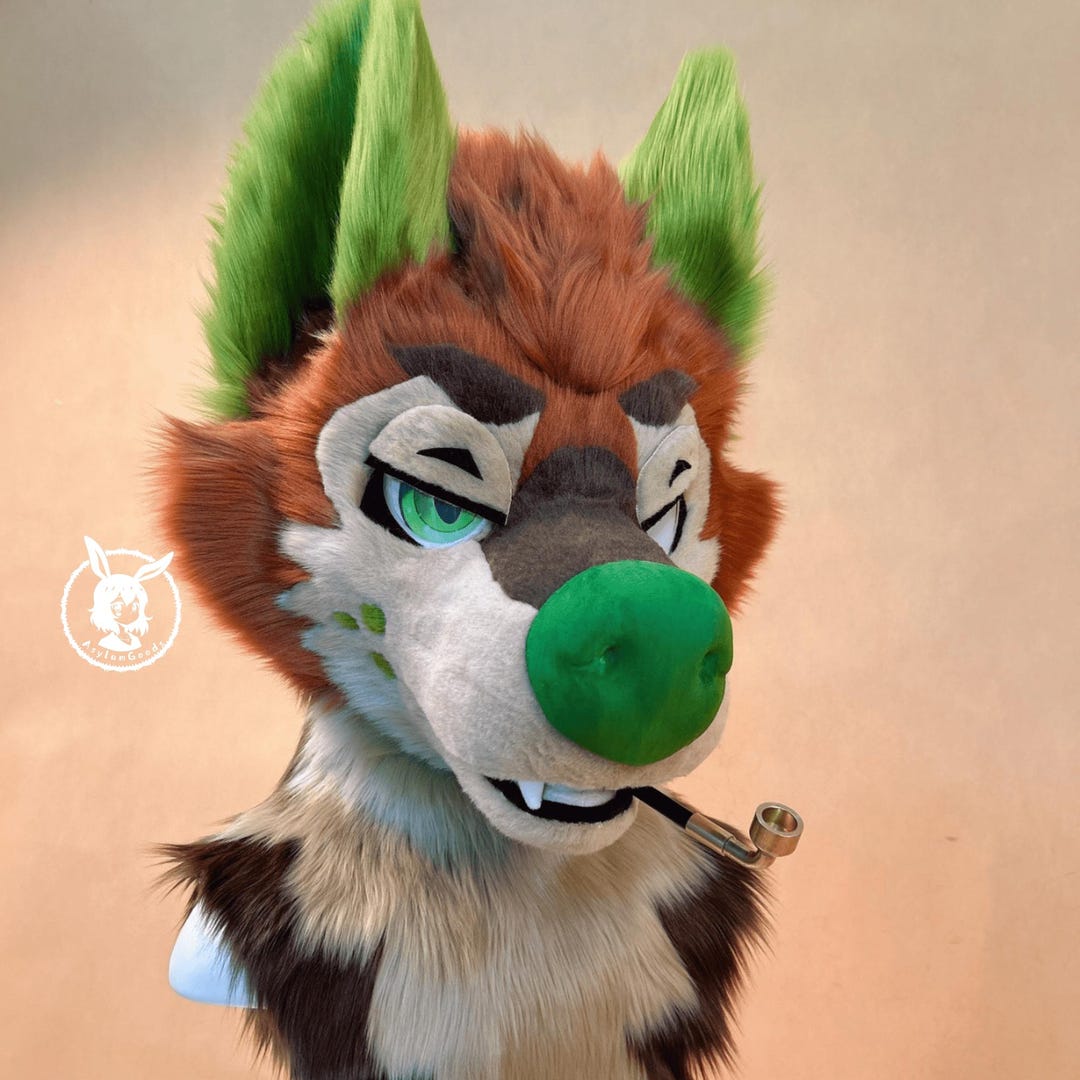 Detective Morse Dog Furry Head,cosplay Kenomo Fursuit Head,theme Party ...