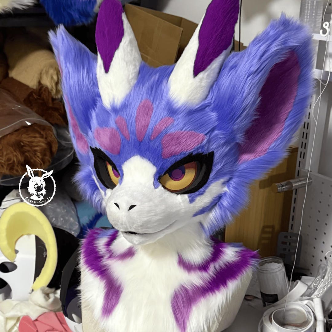 Purple Charming Dragon Fursuit Head,cosplay Kenomo Furhead,theme Party ...