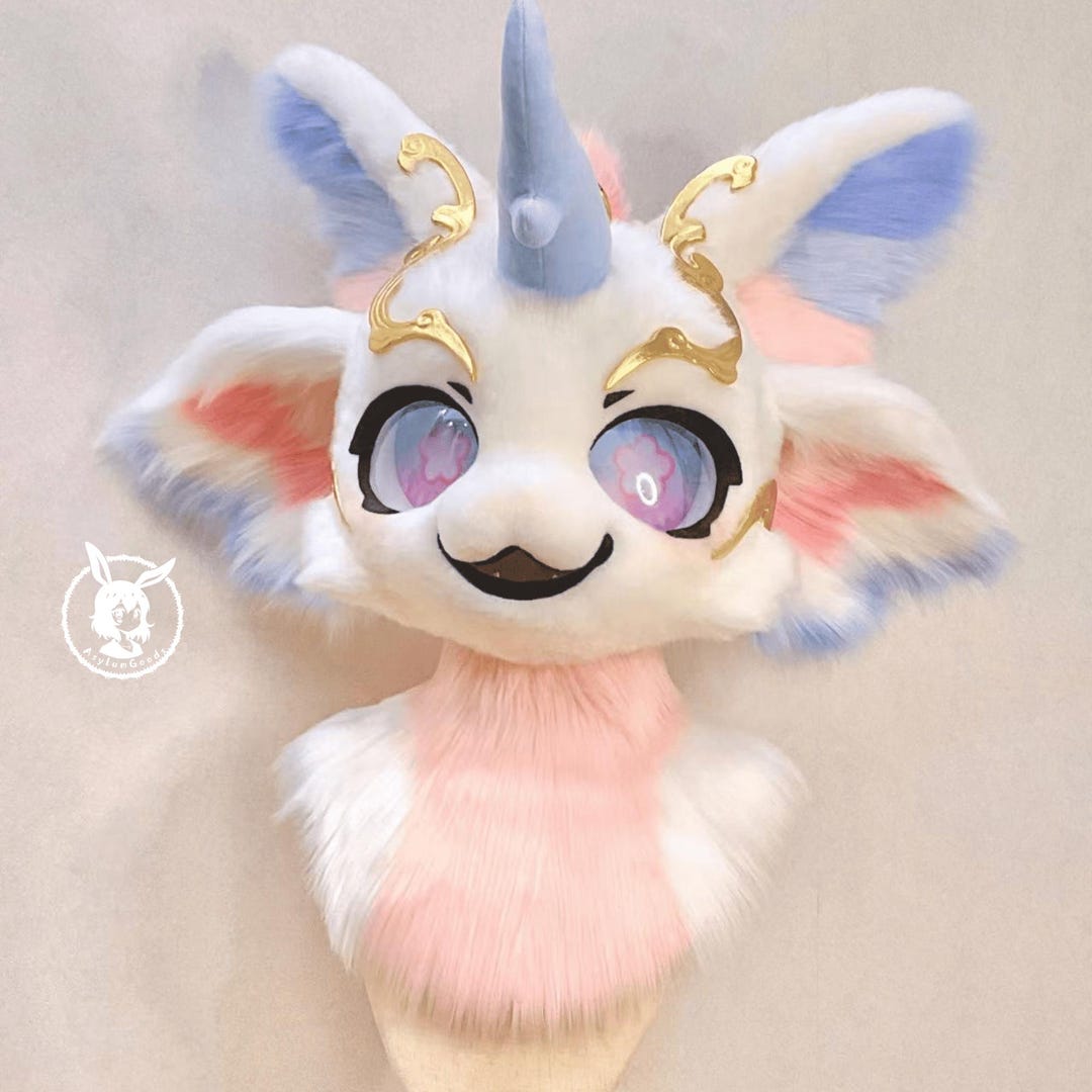 Fairytale Unicorn Fursuit Head,cosplay Kenomo Furhead,theme Party,furry ...
