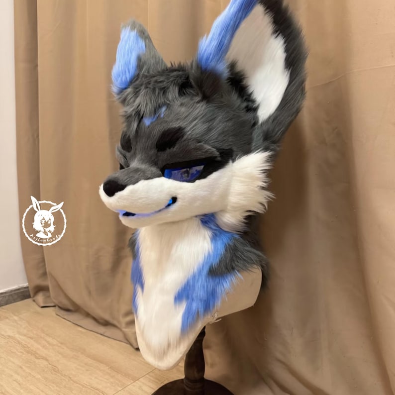 Blue Evil Dragon Fursuit Head,cosplay Kenomo Furhead,theme Party,furry ...