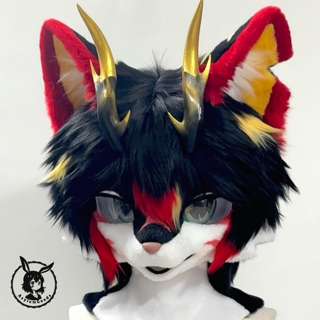 Lightning Fox Furry Head,cosplay Kenomo Fursuit Head,theme Party,furry ...