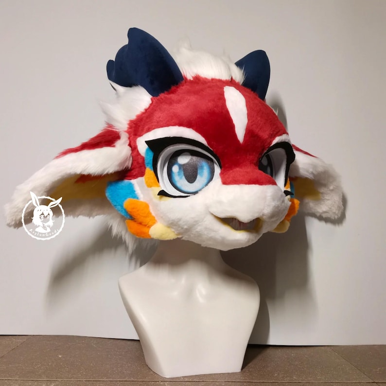 Cute Red Dragon Fish Fursuit Head,cosplay Kenomo Furhead,theme Party ...