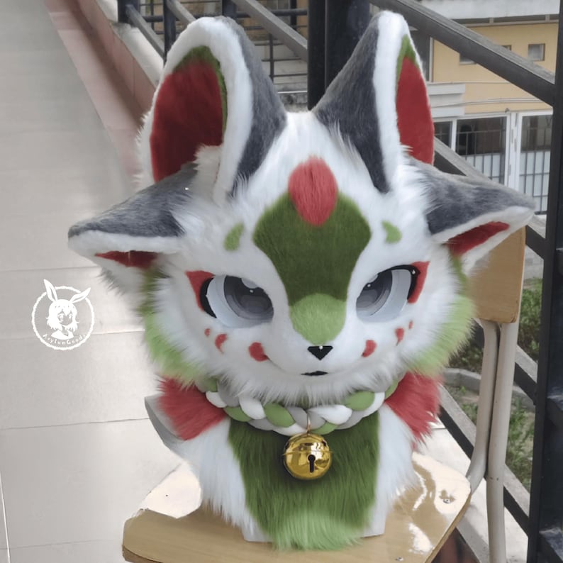 Four-eared Dragon Elf Fursuit Head,cosplay Kenomo Furhead,theme Party ...