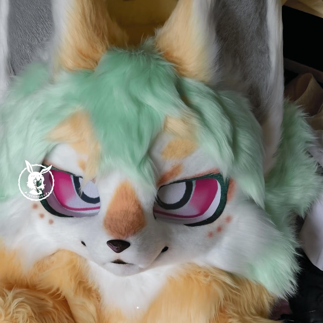 Fox Lady With Twin Ponytails Fursuit Head,cosplay Kenomo Furhead,theme ...
