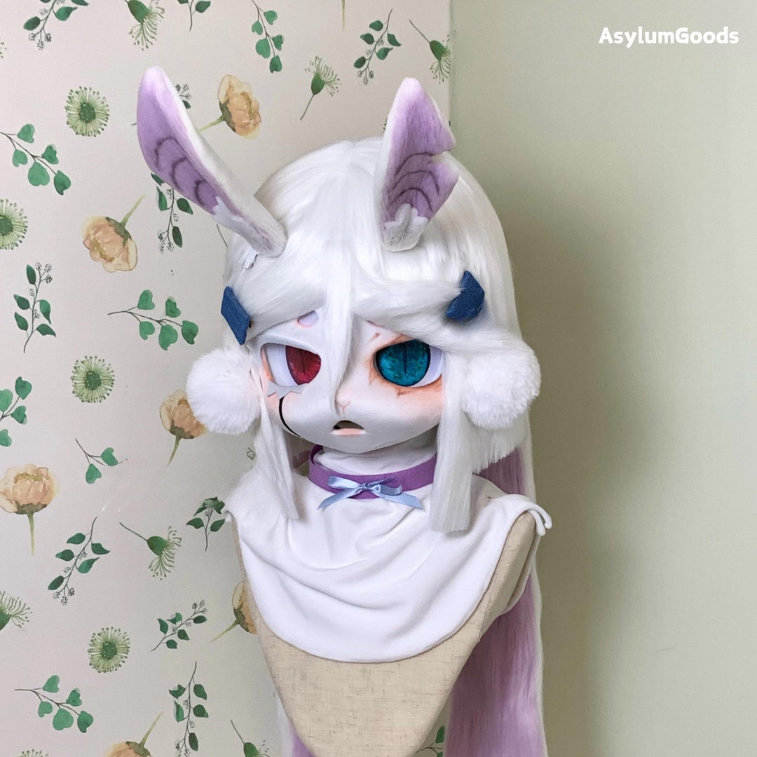 Cute Moonlight Bunny Fursuit Head,cosplay Kigurumi Furhead,kenomo Theme ...