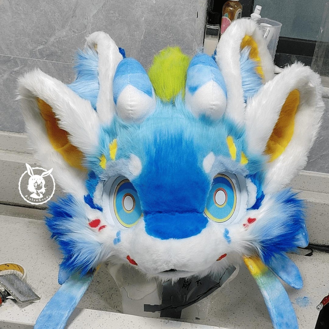 Blue Deep Sea Bubble Fish Fursuit Head,cosplay Kenomo Furhead,theme ...