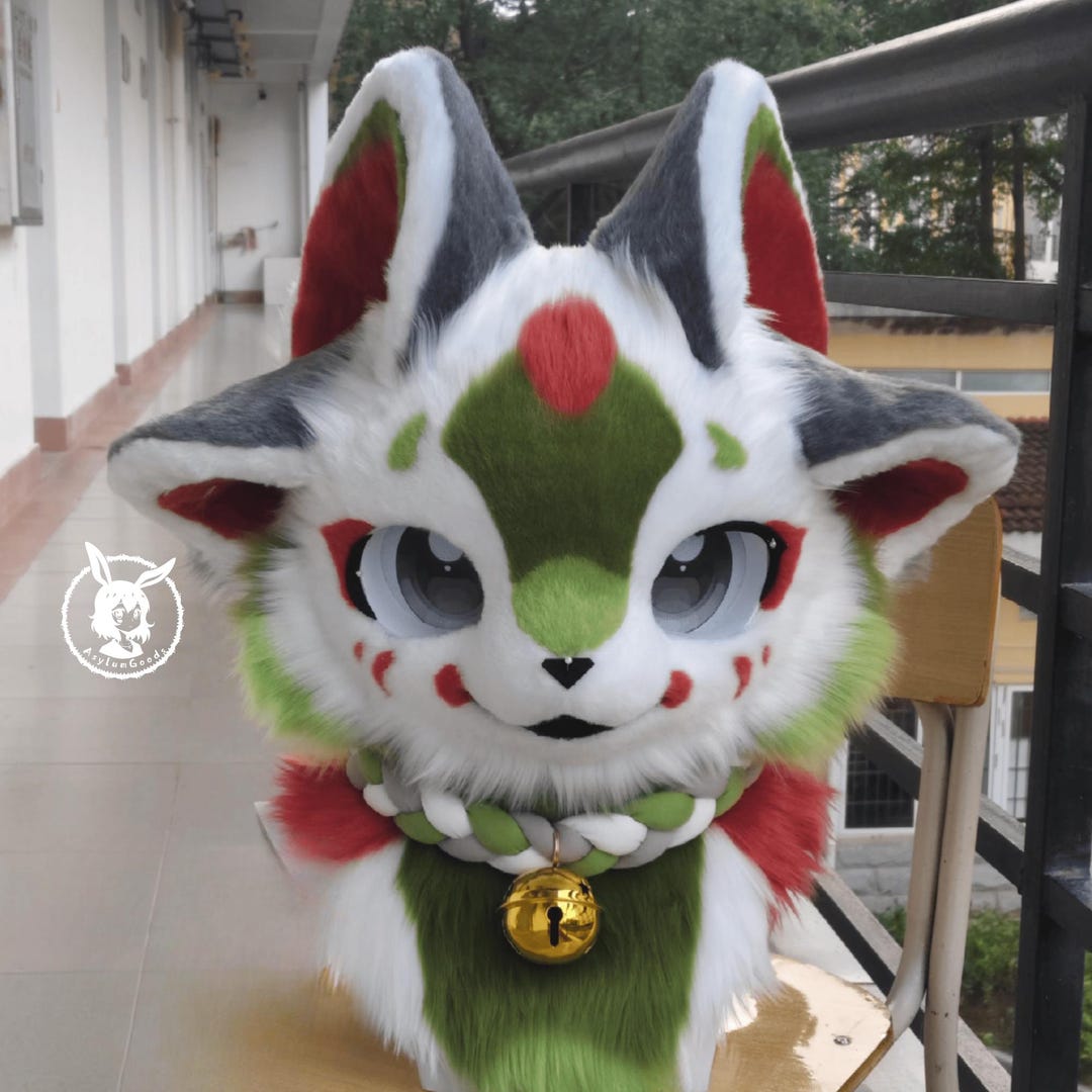 Four-eared Dragon Elf Fursuit Head,cosplay Kenomo Furhead,theme Party ...