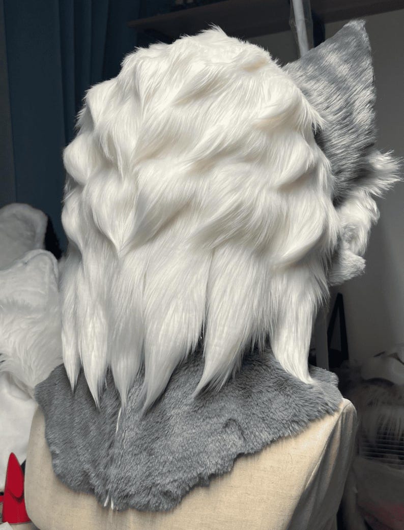 Mr. Gray Wolf Fursuit Head,cosplay Kenomo Furhead,theme Party,furry ...
