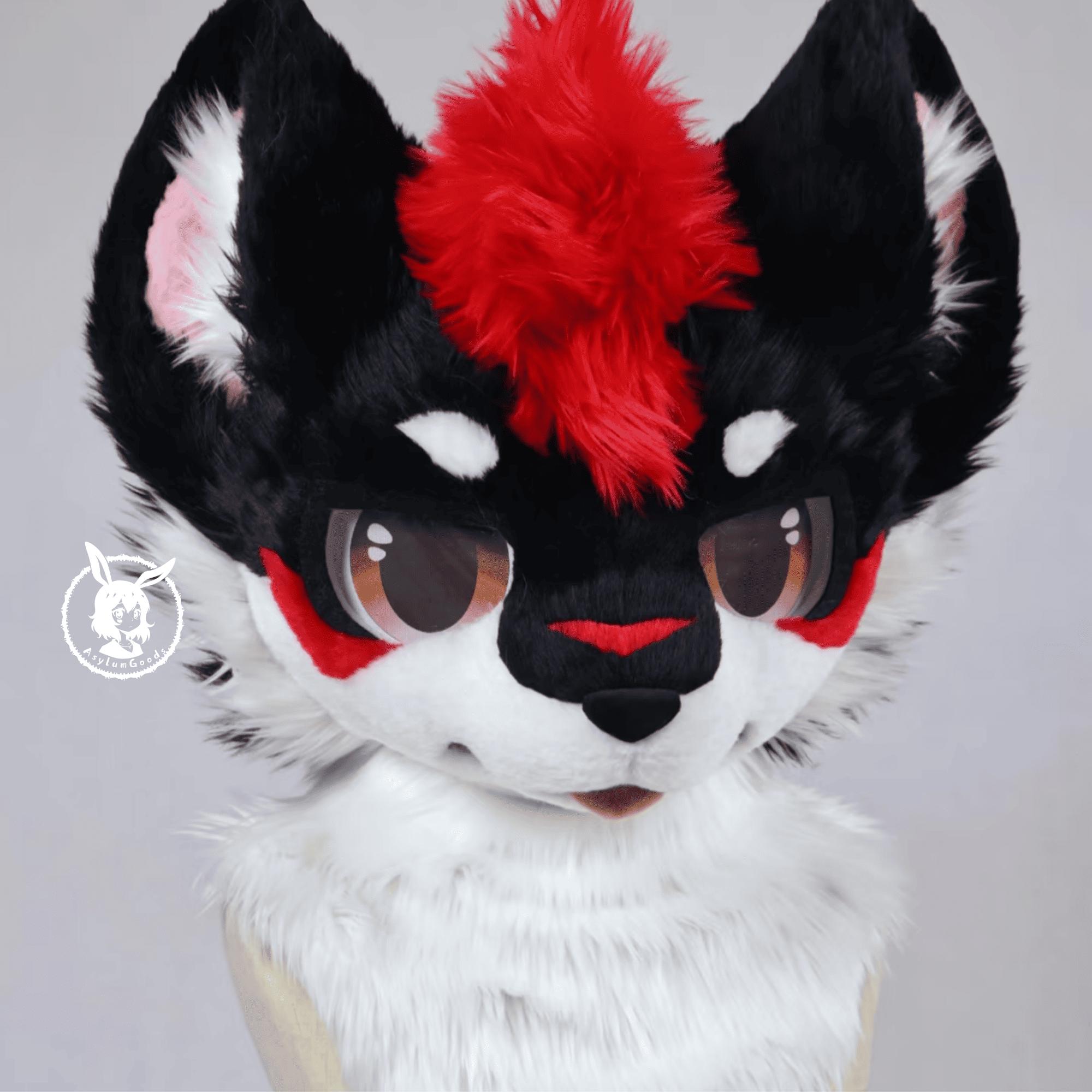 Red Flame Wolf Fursuit Head,cosplay Kenomo Furhead,theme Party,furry ...