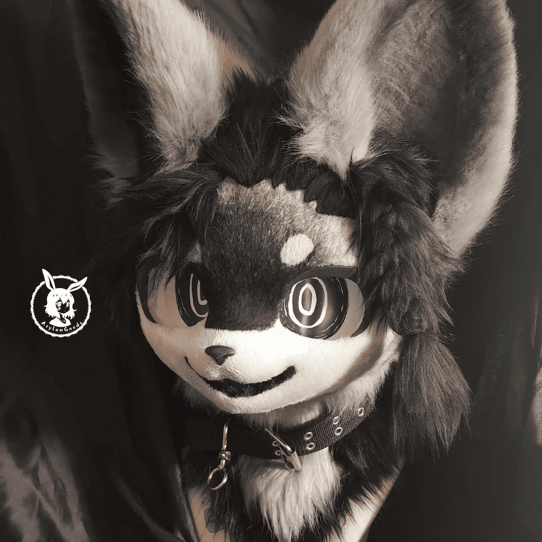 Black Ponytail Cat Lady Fursuit Head,cosplay Kenomo Furhead,theme Party ...