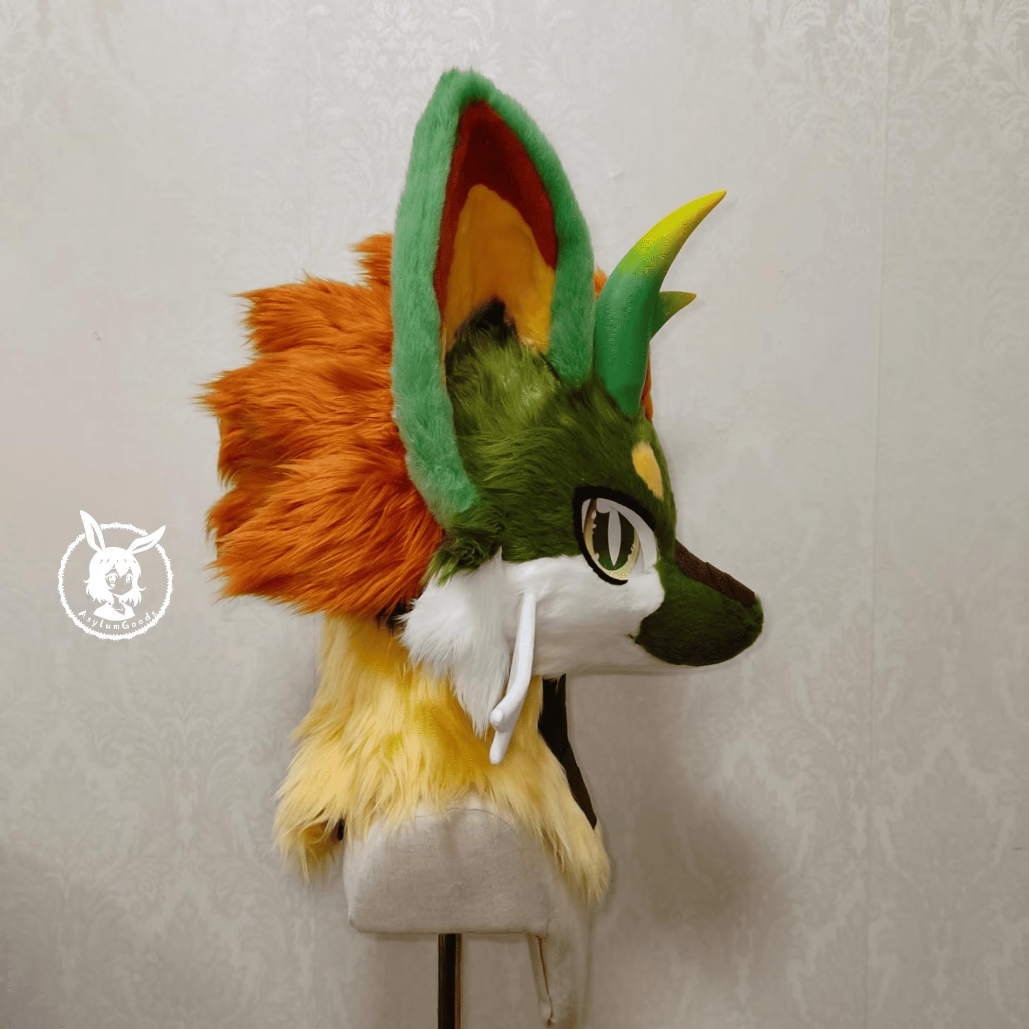 Green Forest Dragon Fursuit Head,cosplay Kenomo Furhead,theme Party ...