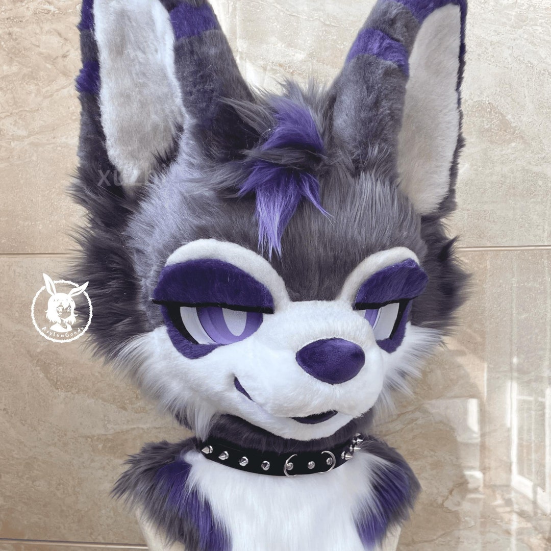 Purple Poison Fursuit Head,cosplay Kenomo Furhead,theme Party,furry ...