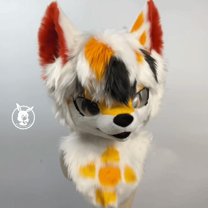 Paint Spilled Puppy Fursuit Head,cosplay Kenomo Furhead,theme Party ...