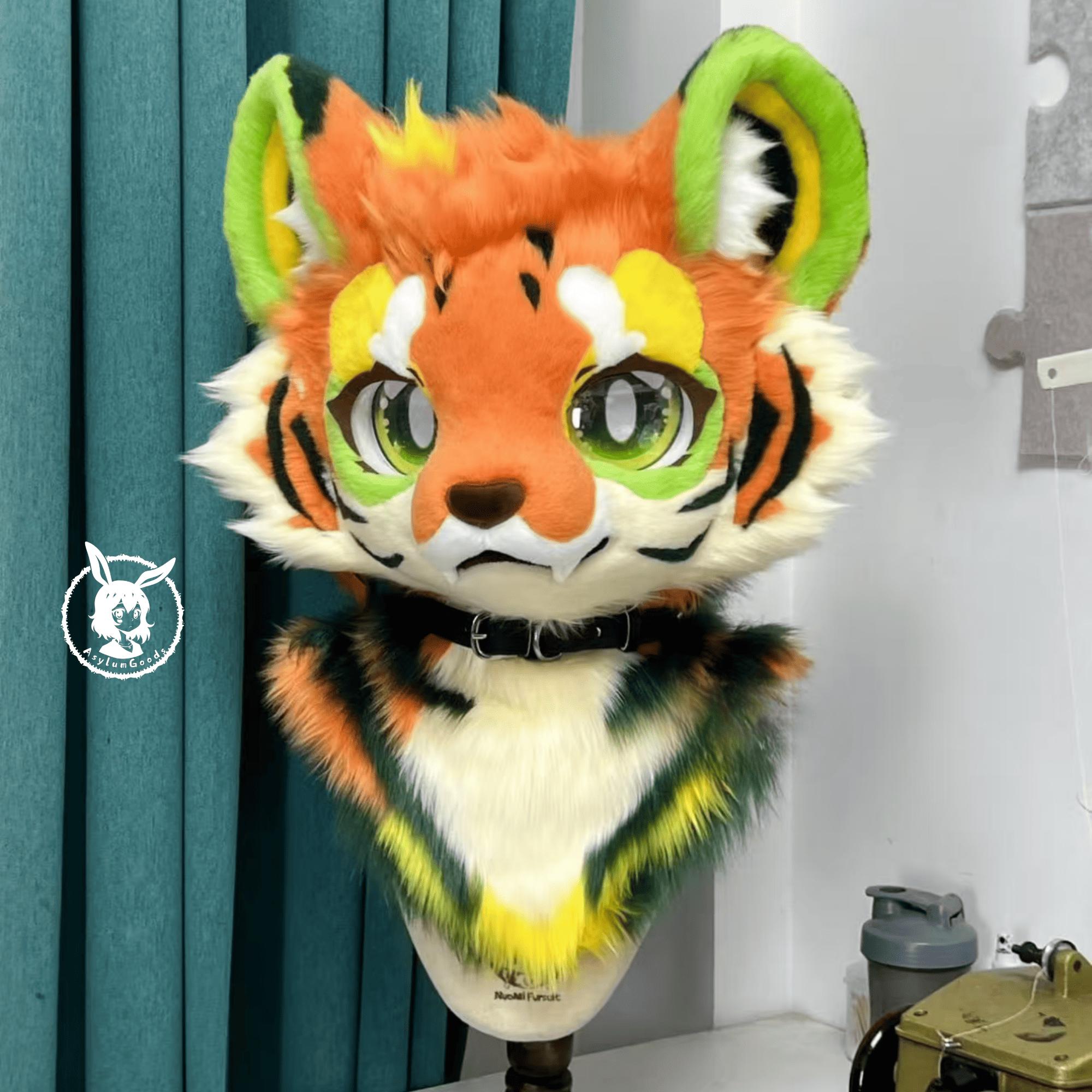 Grassland Elf Tiger Furry Head,cosplay Kenomo Fursuit Head,theme Party ...