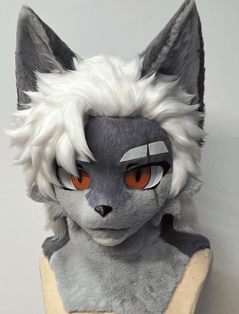 Mr. Gray Wolf Fursuit Head,cosplay Kenomo Furhead,theme Party,furry ...